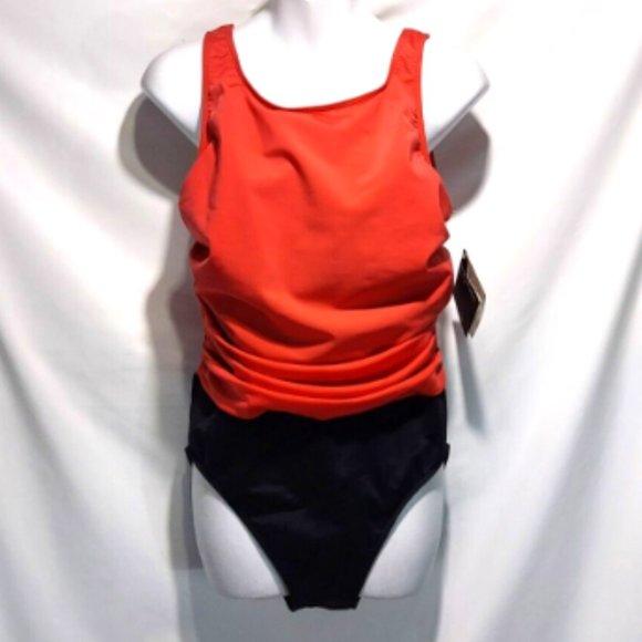 Newport News | Swim | New Newport News Shape Fx One Shoulder Red Black ...